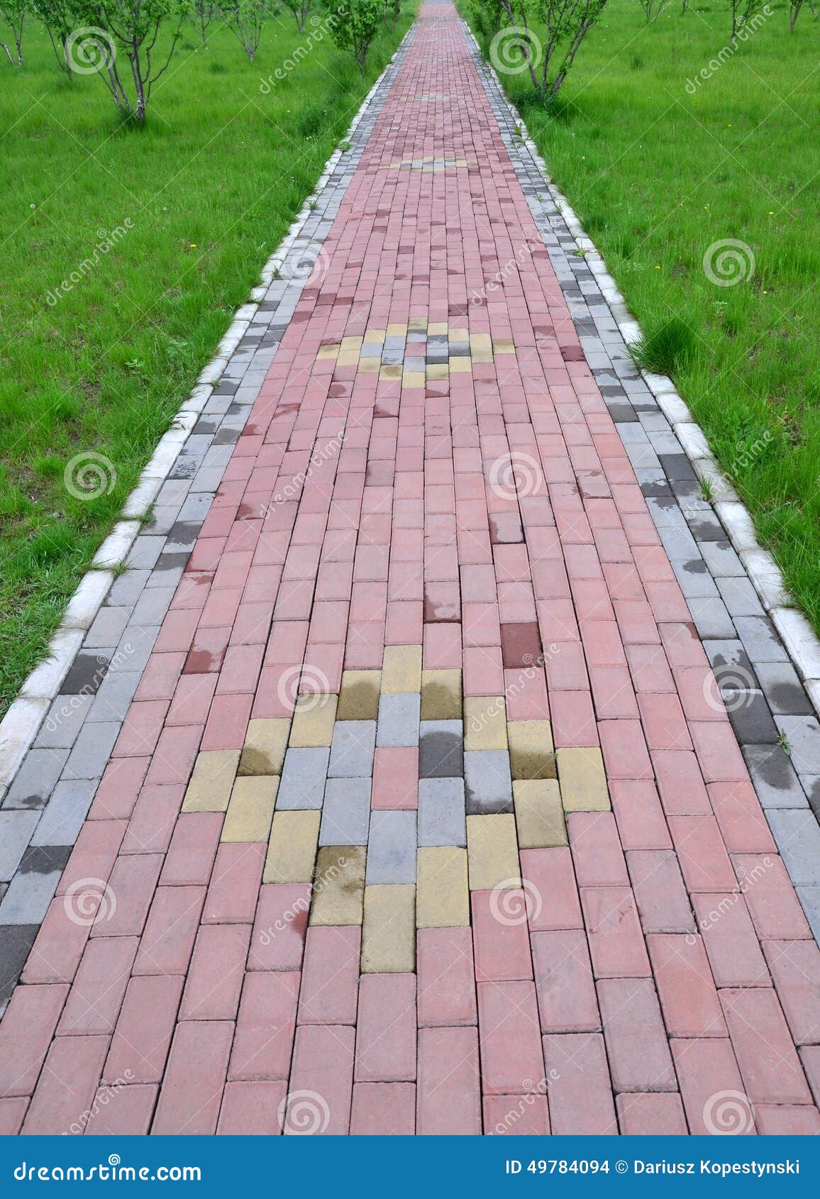 Brick path stock photo. Image of geometric, detail, space - 49784094