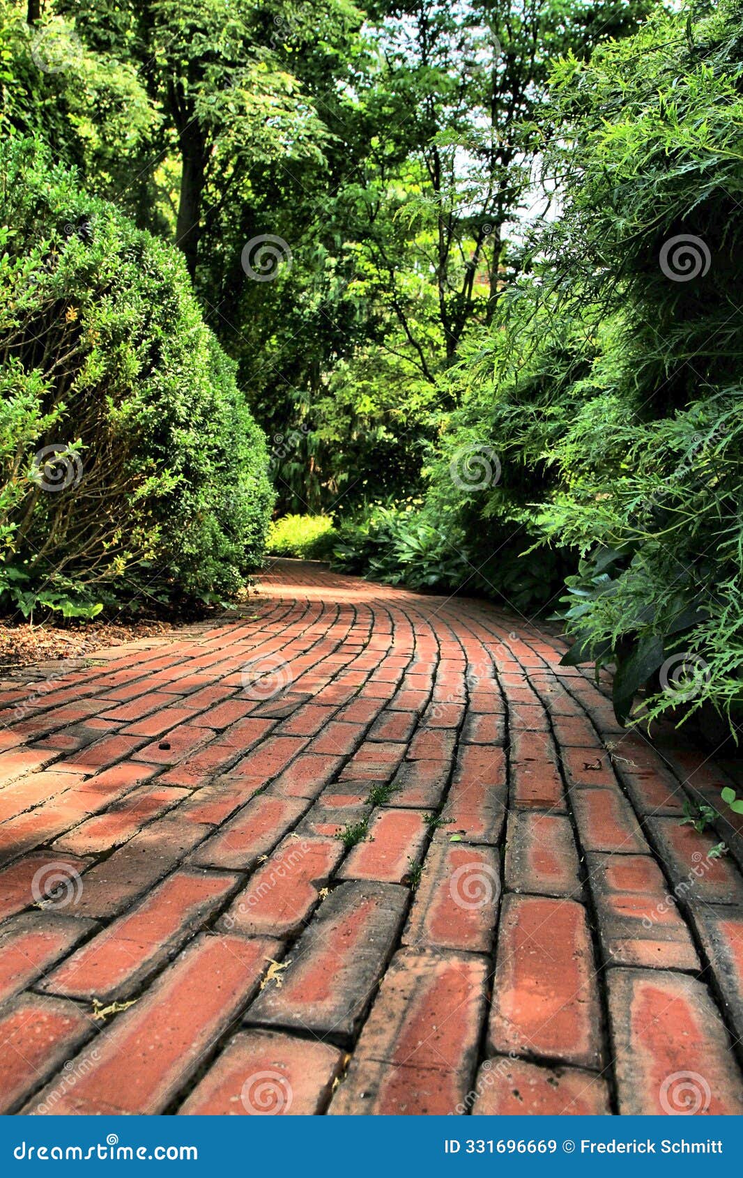 Brick Pathway With Green Grass Growing Between Stones Royalty-Free ...