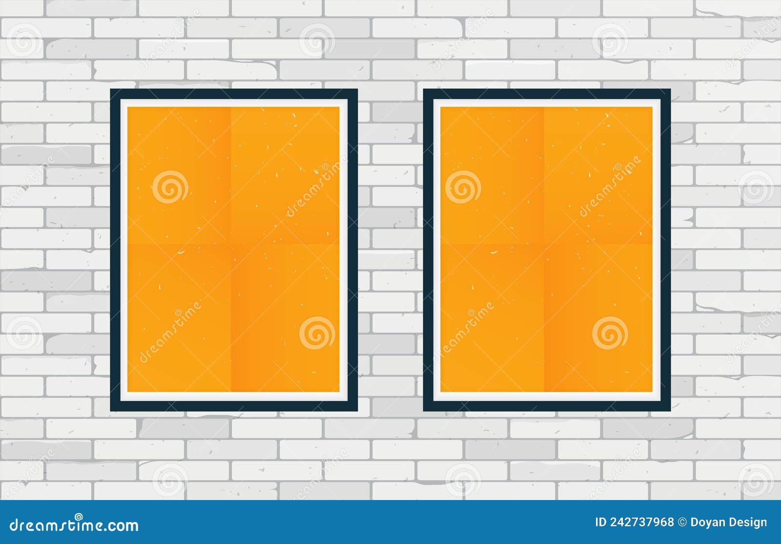Brick Pattern Background with Blank Set Poster Stock Vector ...