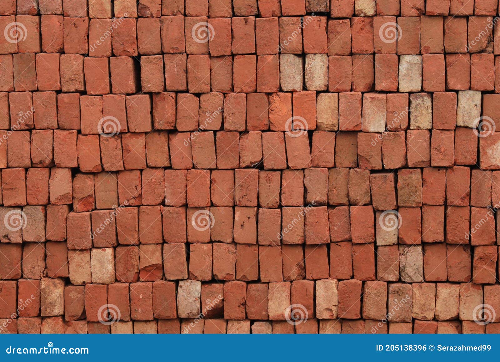 Brick Pattern. Stack of Fresh Processed Bricks Loosely Stacked ...