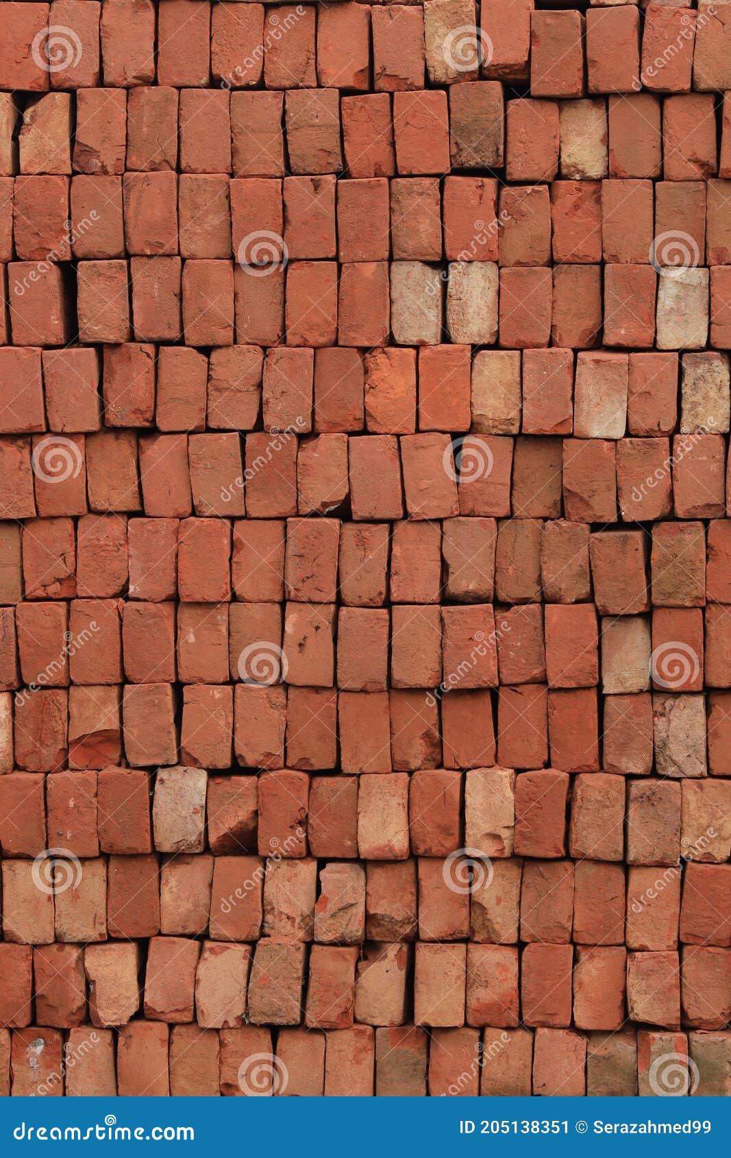 Brick Pattern. Stack of Fresh Processed Bricks Loosely Stacked ...
