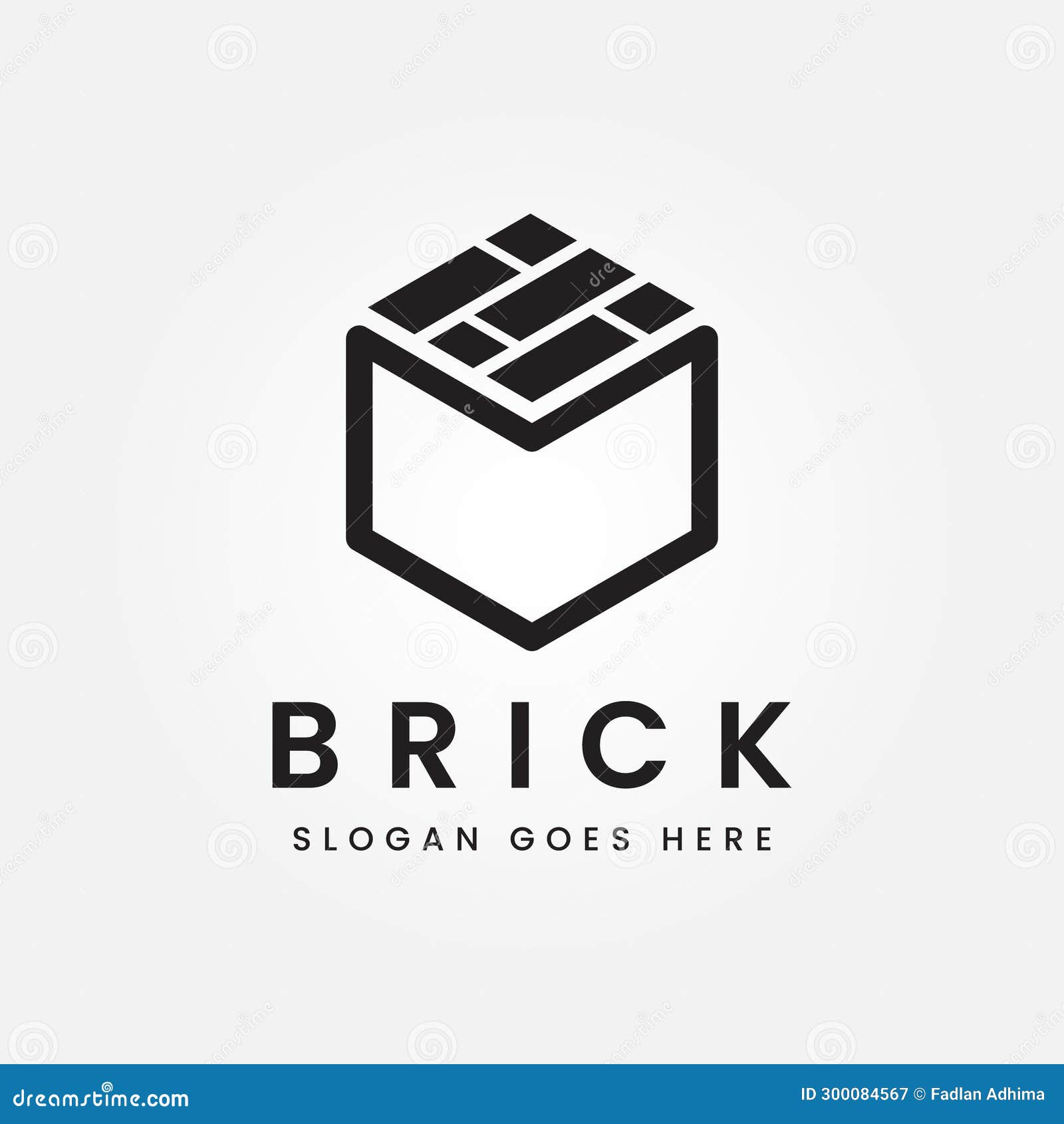 Brick, Pile and Stack Balance Bricks with Polygon Logo Vector ...