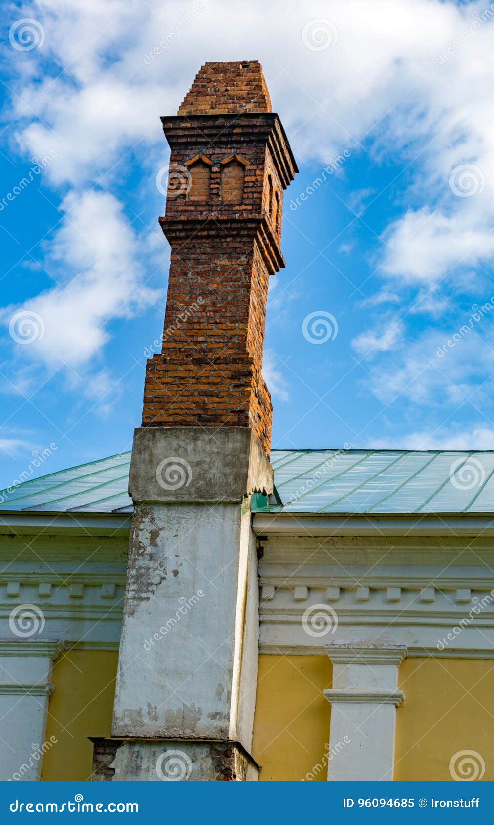 Brick Pipe of the Old Building Stock Image - Image of yellow ...