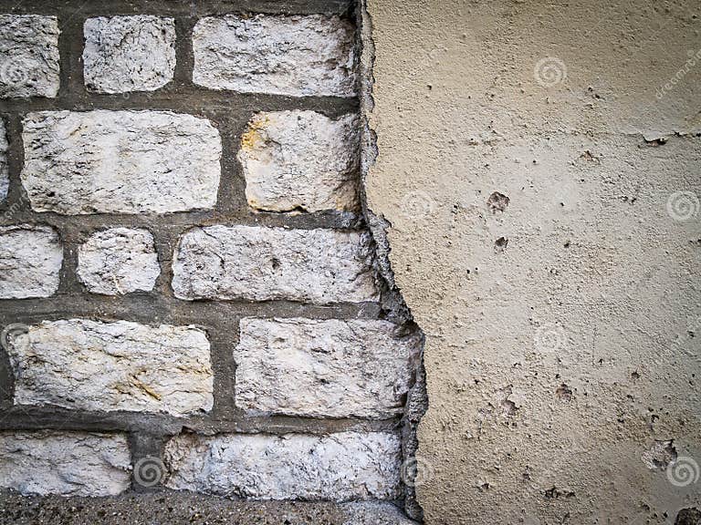 Brick and Plaster Exterior Wall Pattern Stock Image - Image of plaster ...