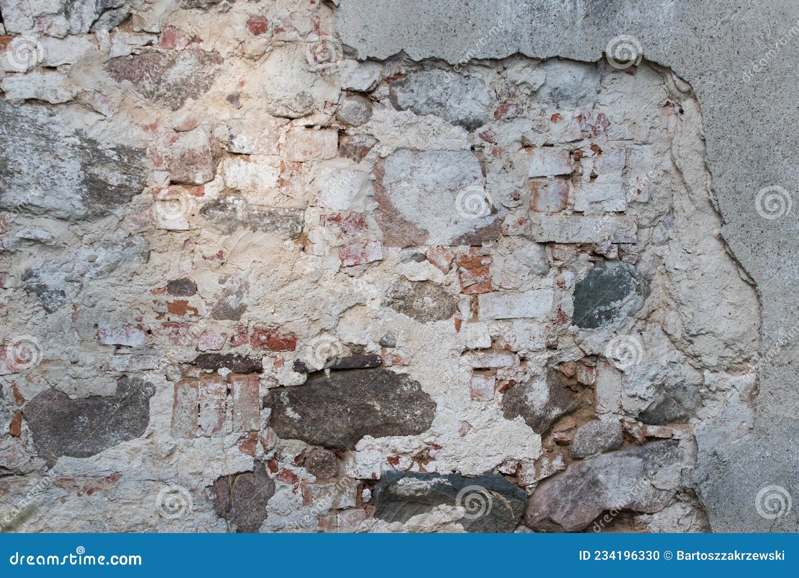 Brick and Plaster Wall Dirty and Gray Stock Photo - Image of rough ...