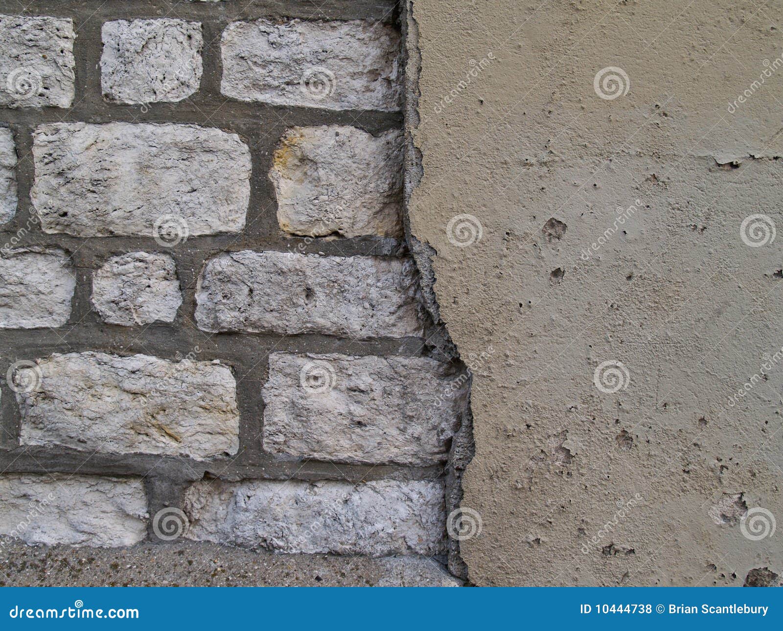 Brick and Plaster Wall Pattern, Close Up. Stock Photo - Image of bricks ...