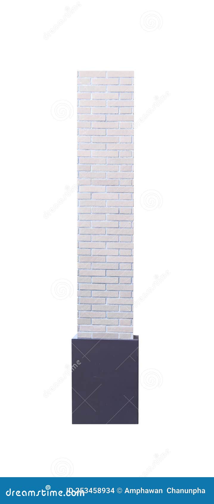 Brick Pole Isolated on White Background , Clipping Path Stock Photo ...