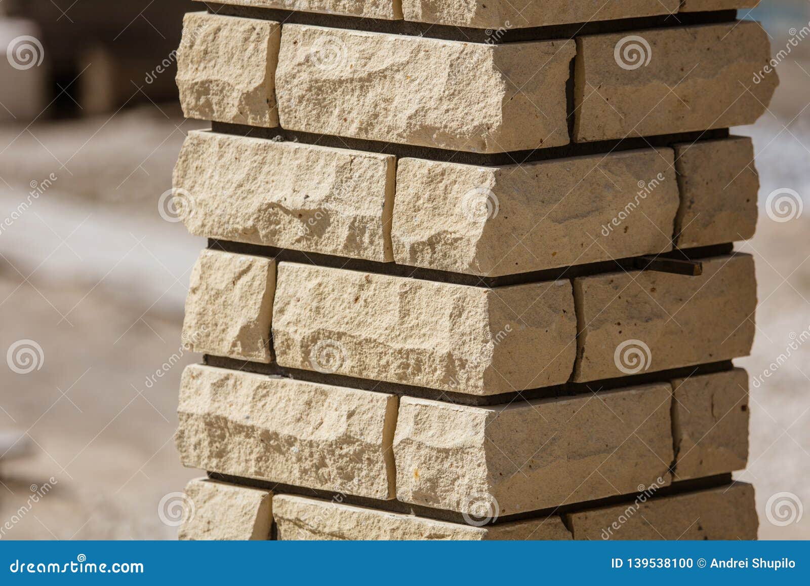 Brick Posts on a Fence As a Background Stock Photo - Image of ...