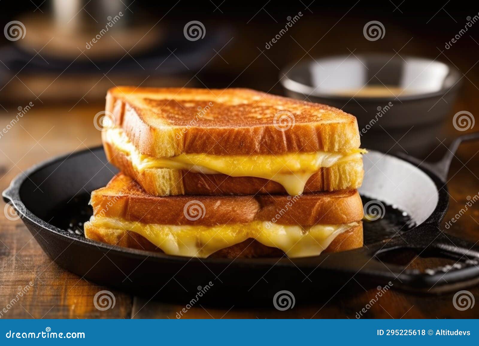 Brick-pressed Grilled Cheese Sandwich in Skillet Stock Photo - Image of ...