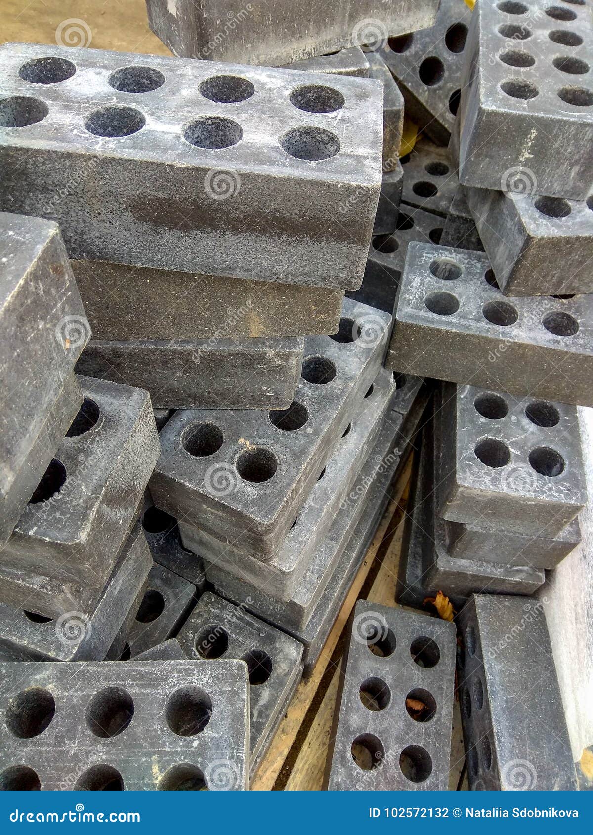 Brick with a Rectangular Holes Stock Photo - Image of industry ...