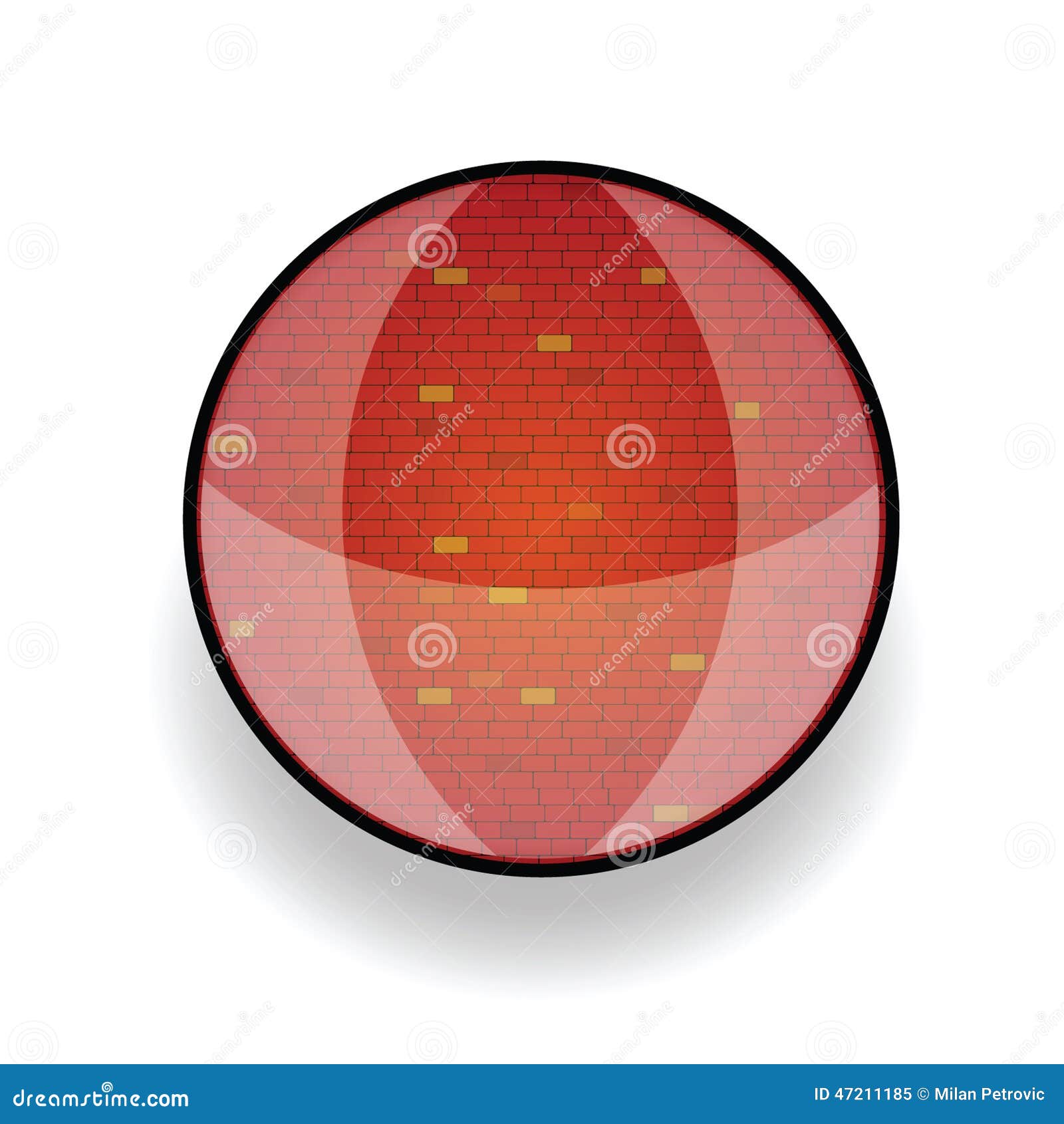 Brick Red in Circle Vector Illustration Stock Vector - Illustration of ...