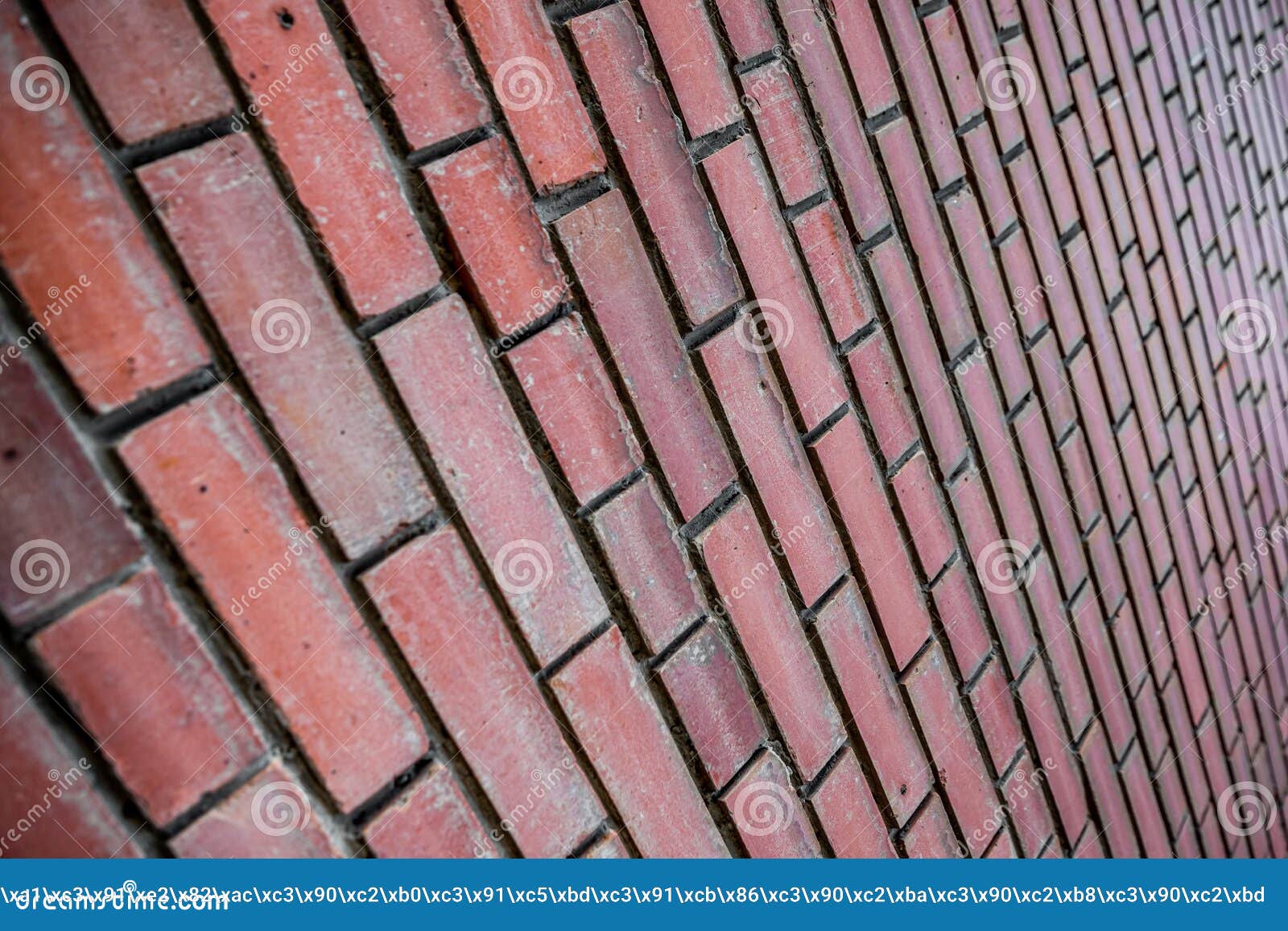Brick Red Wall Bottom Side View Stock Image - Image of wall, color ...