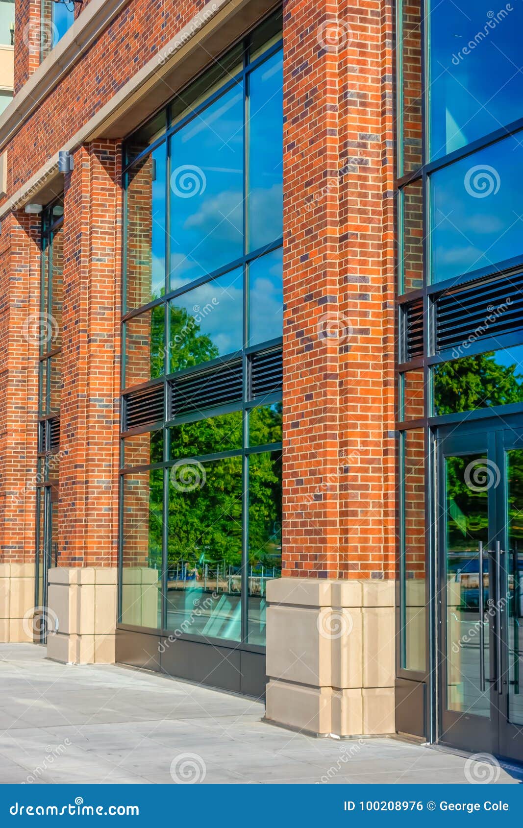Brick and Reflections stock photo. Image of reflection - 100208976