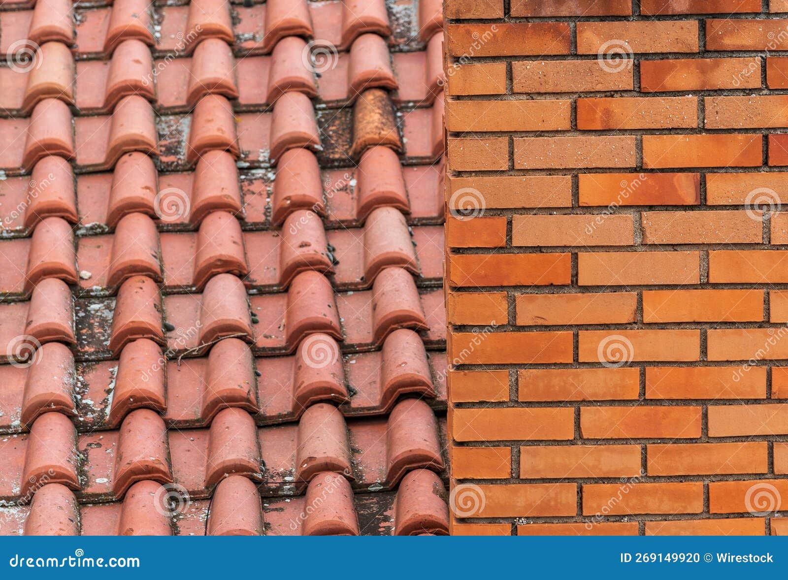 Brick Rooftop and the Wall of a Building for Backgrounds and Overlays ...
