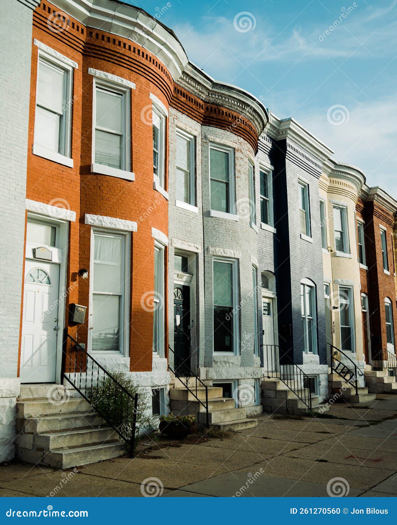 Brick Row Houses, Baltimore, Maryland Stock Photo - Image of ...