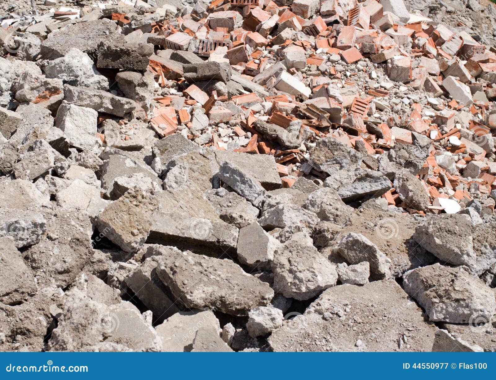 Brick Rubble Debris Abandoned In Nature Stock Photography ...