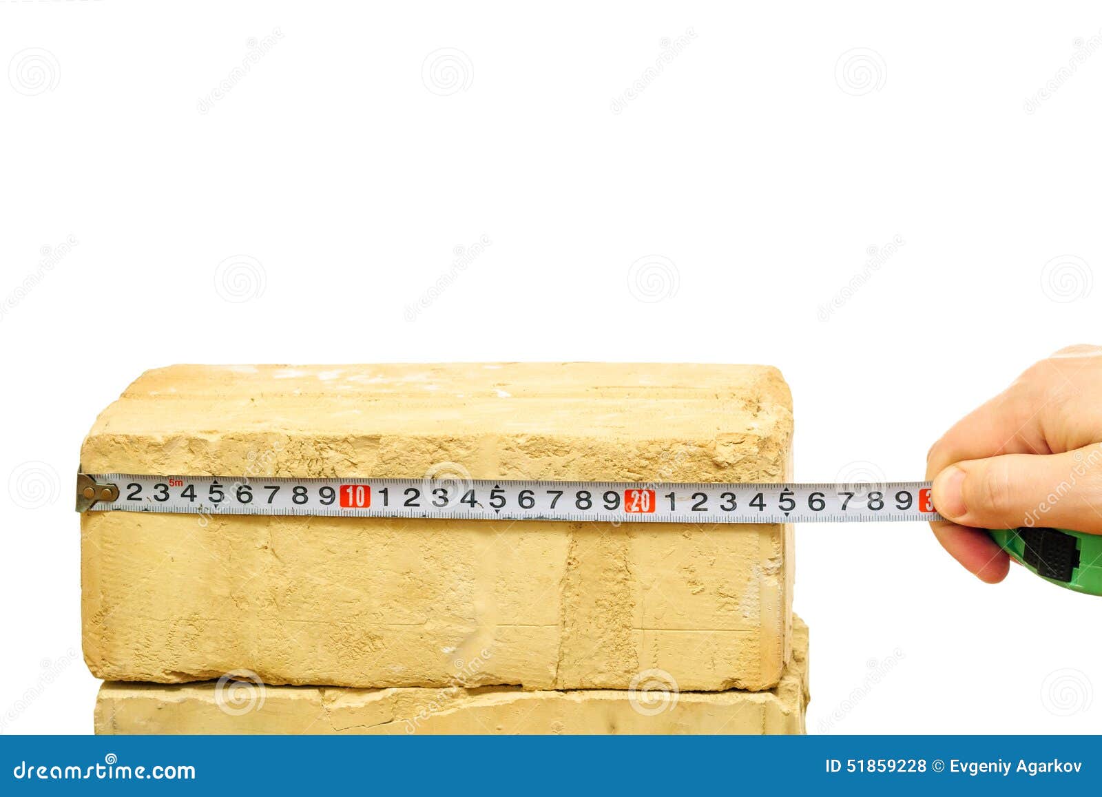 Brick and Ruler Isolated on White Stock Photo - Image of closeup ...