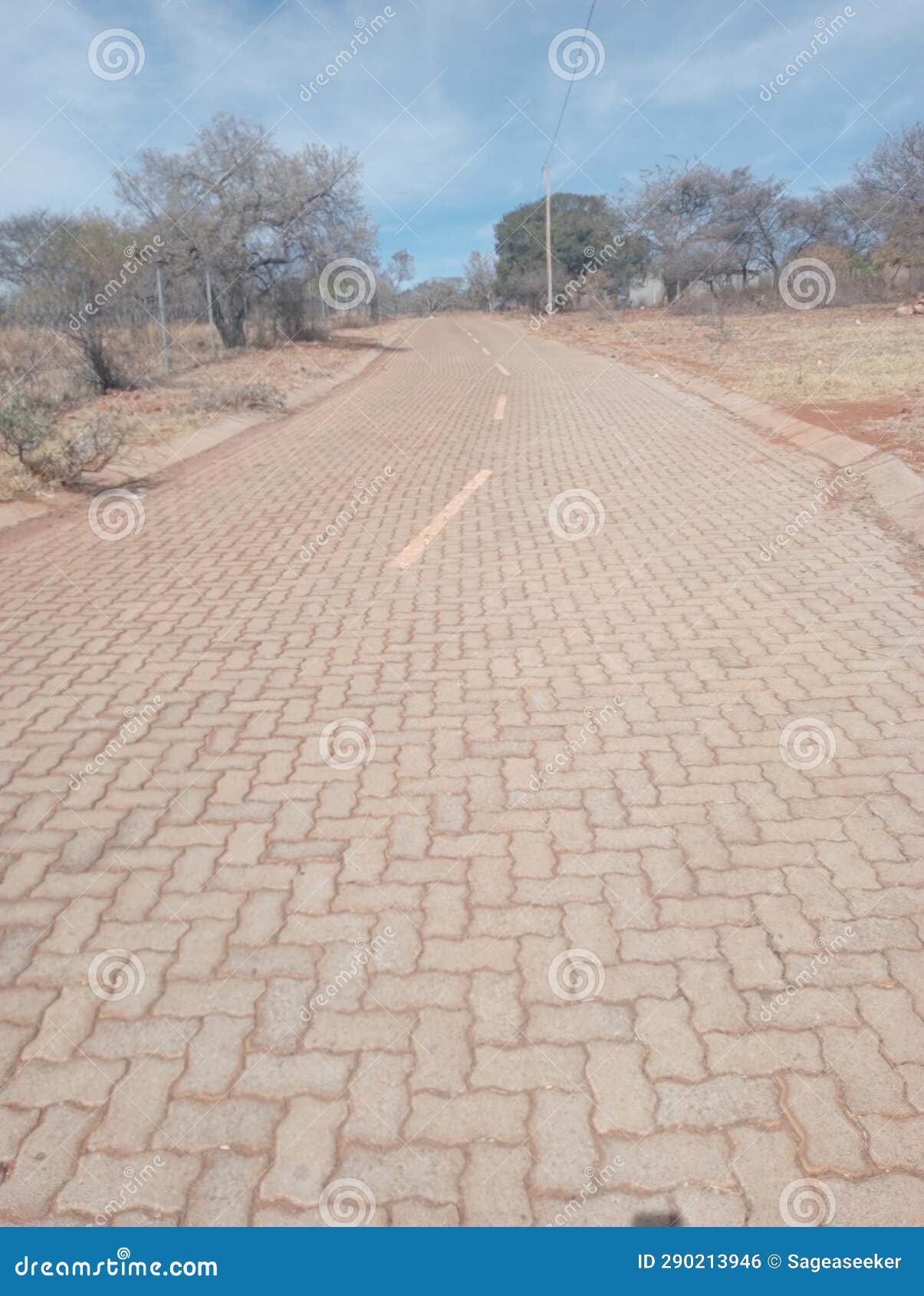 Brick rustic roadway stock photo. Image of wall, road - 290213946