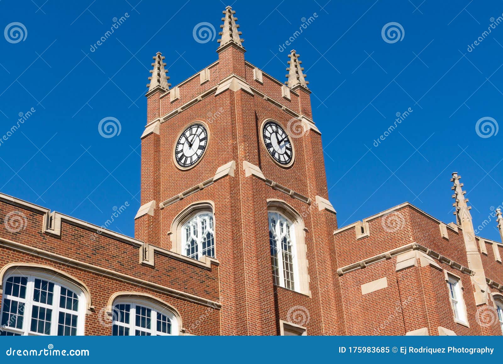 Brick School Building stock image. Image of public, building - 175983685