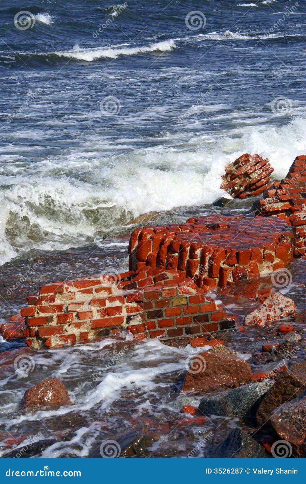 Brick on the sea stock image. Image of ancient, monument - 3526287