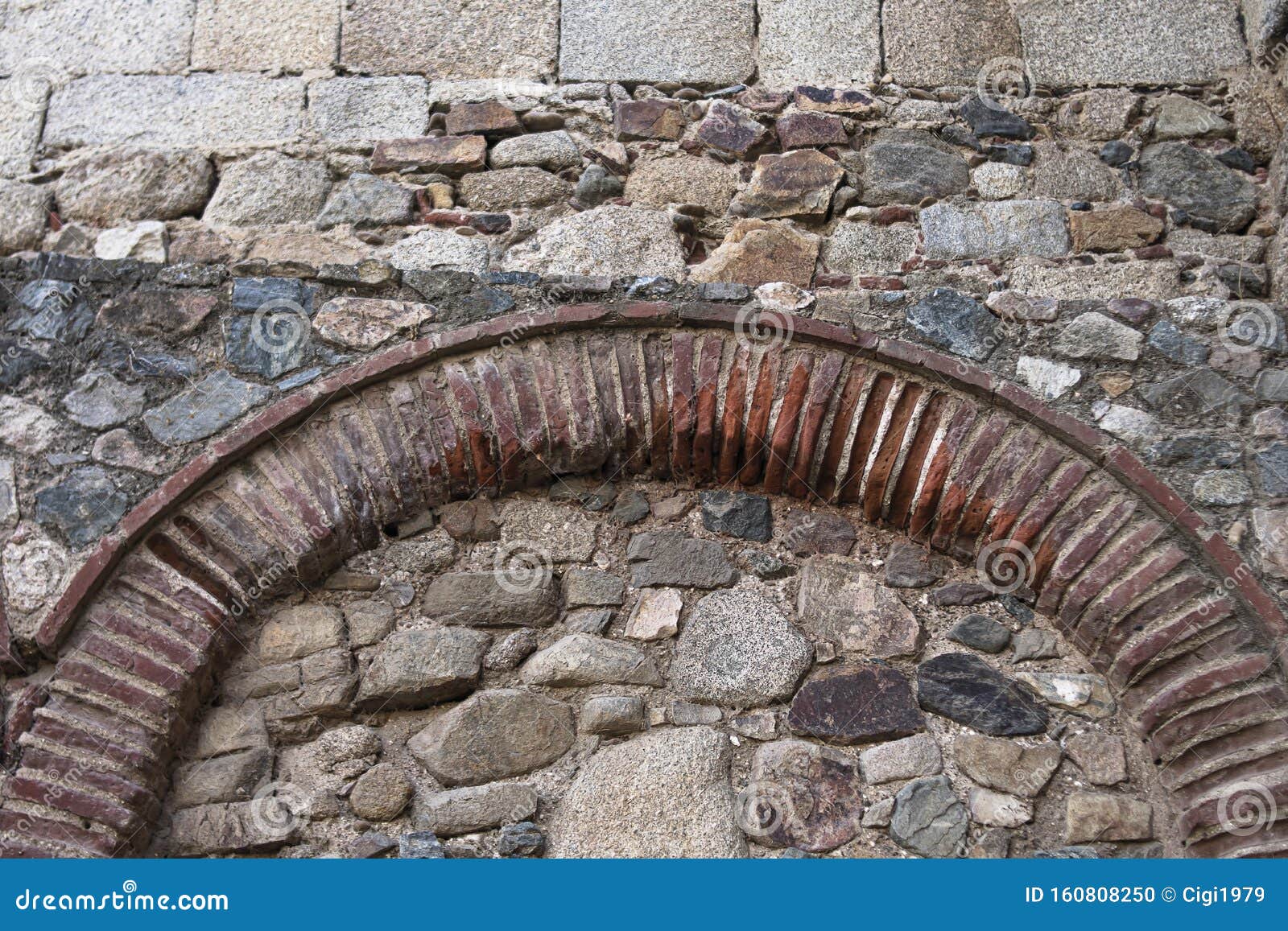 Brick Semicircle Forming an Access Arch To a Roman Bridge in Spain ...