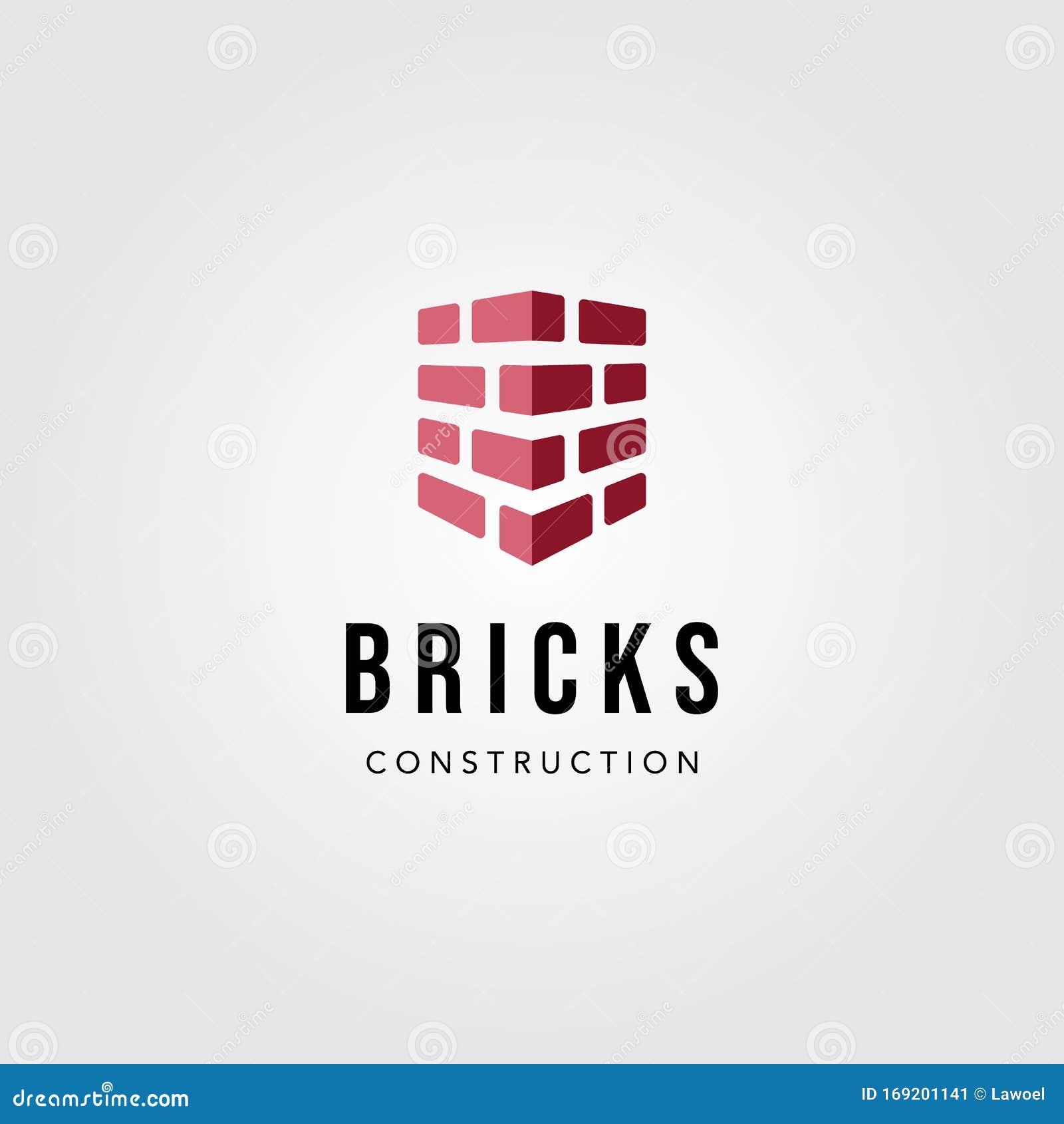 Brick Shield Construction Logo Vector Building Label Emblem Design ...