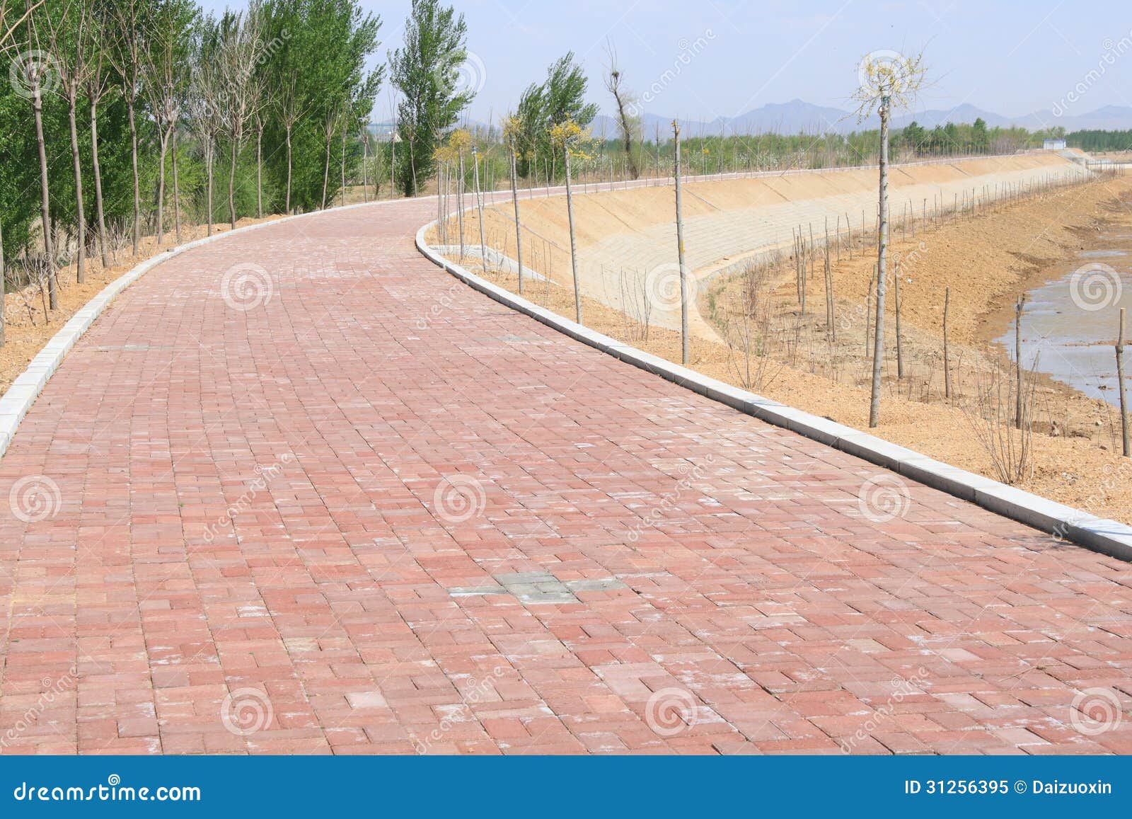 Brick Sidewalk stock image. Image of backyard, path, direction - 31256395