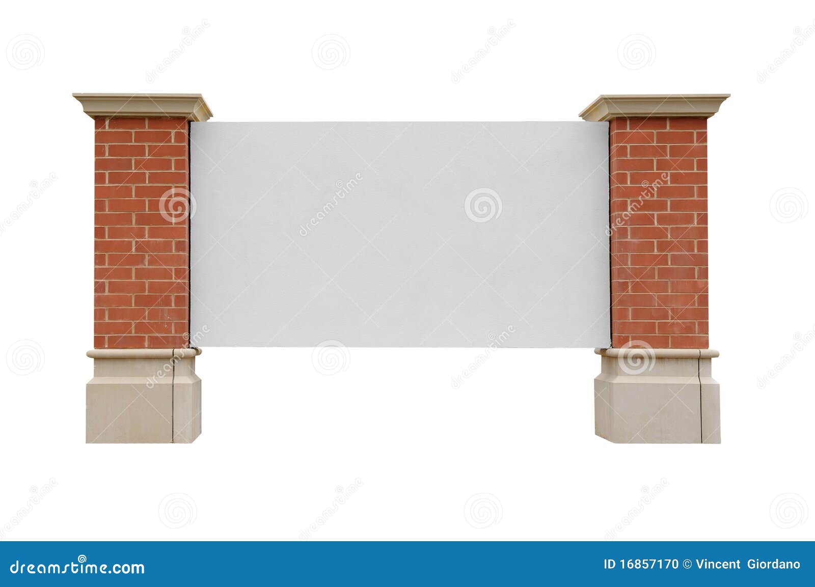 Brick sign stock photo. Image of white, display, cement - 16857170