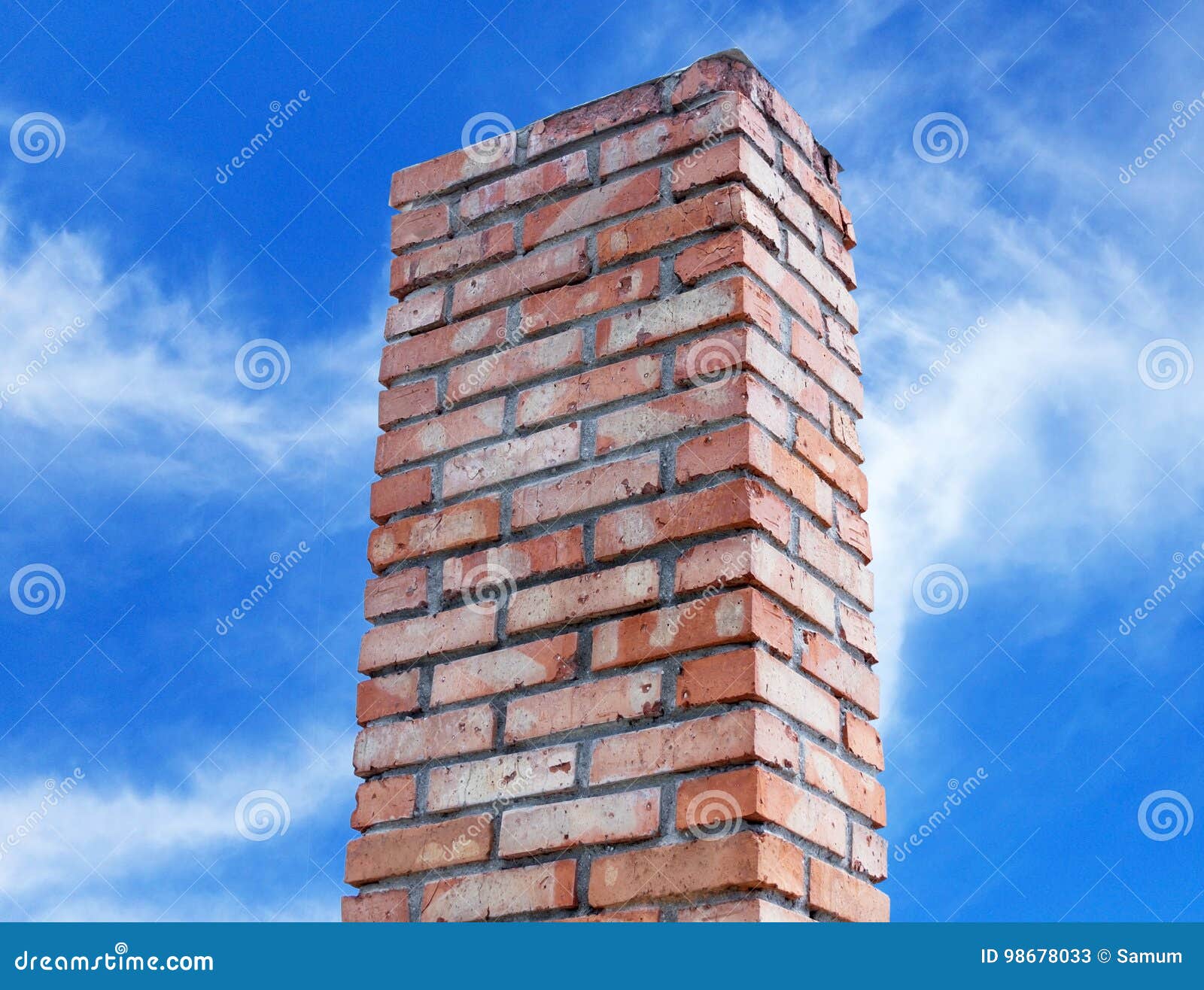 Brick Smokestack Isolated on White Stock Image - Image of factory ...