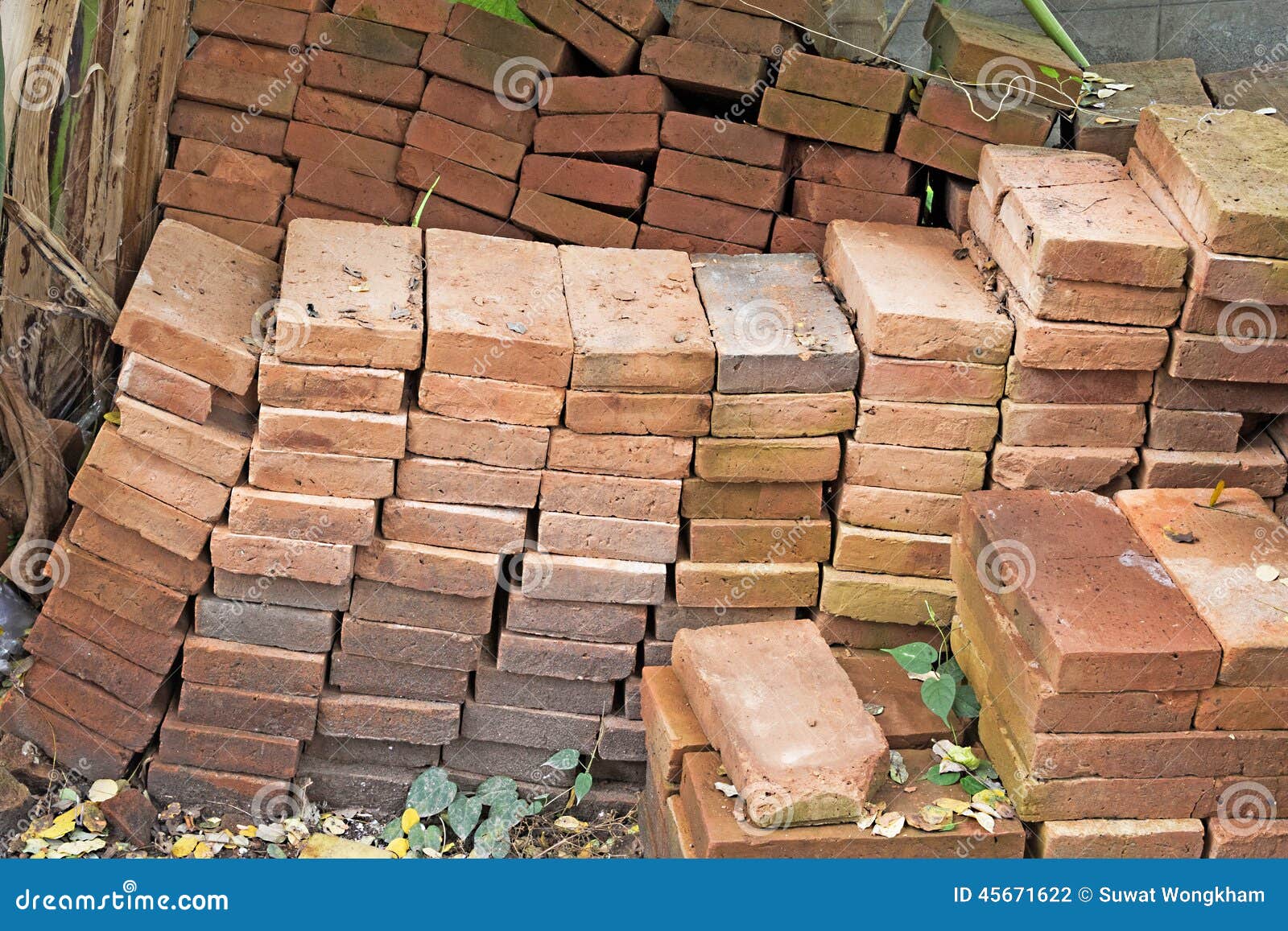 Brick Stack on the Ground for Building. Stock Photo - Image of building ...