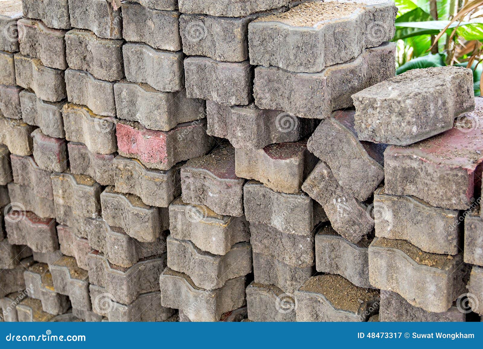 Brick Stack on the Ground for Building. Stock Image - Image of brown ...