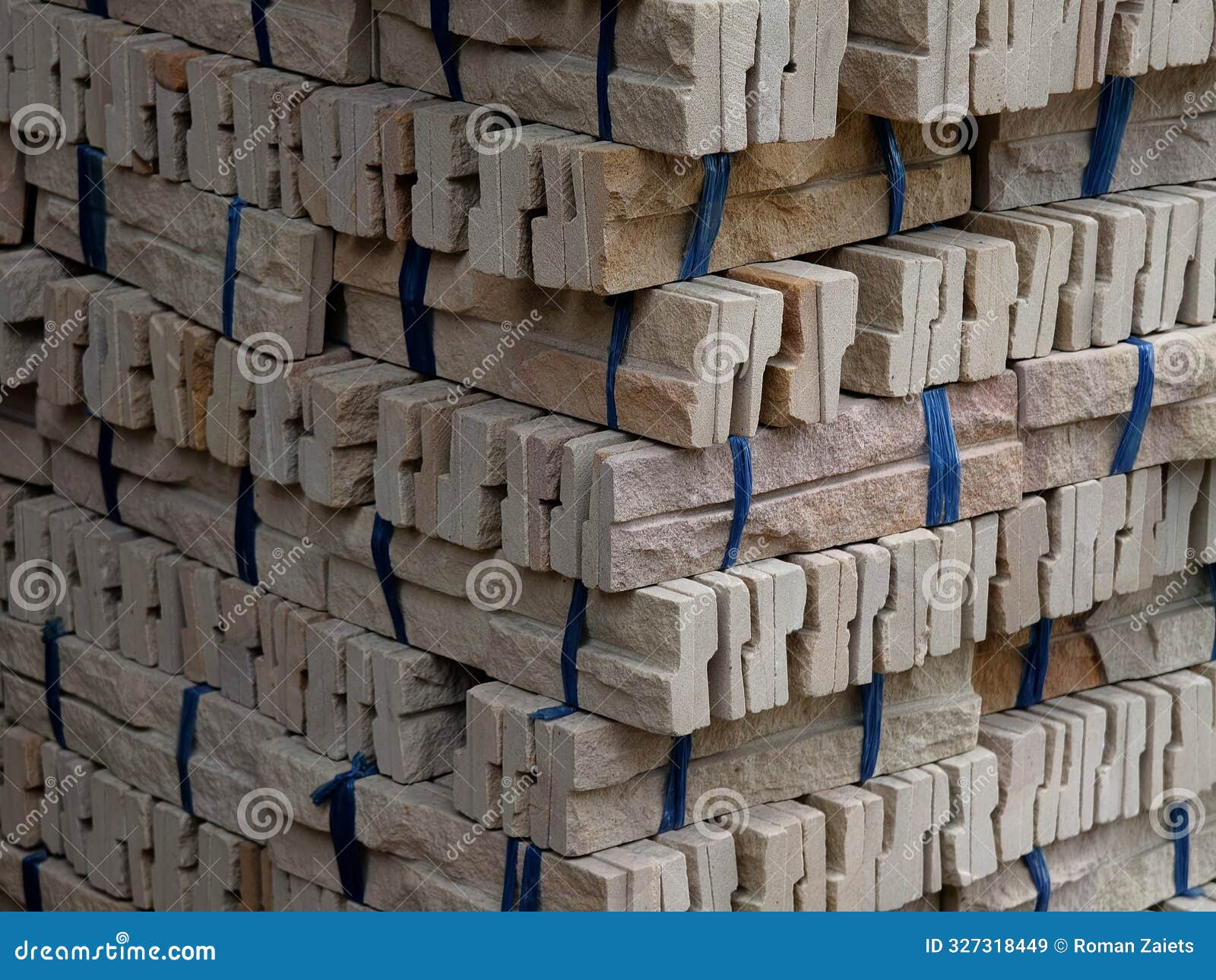 Brick Stack Tied with Ropes for Construction and Building Purposes ...