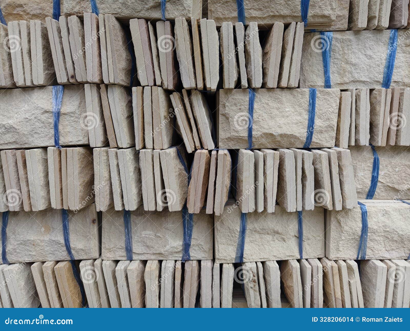 Brick Stack Tied with Ropes for Construction and Building Purposes ...