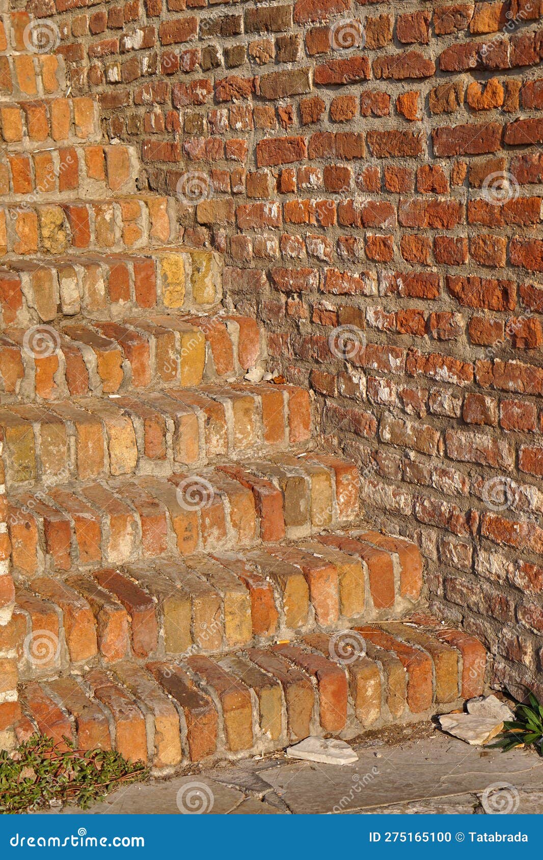 Brick stairs wall stock photo. Image of stairway, bricks - 275165100