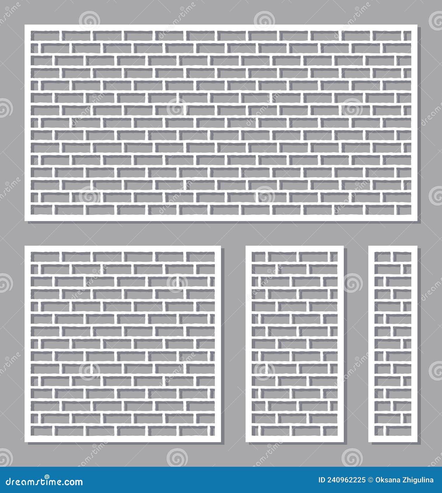 Brick stencil set. stock vector. Illustration of brick - 240962225