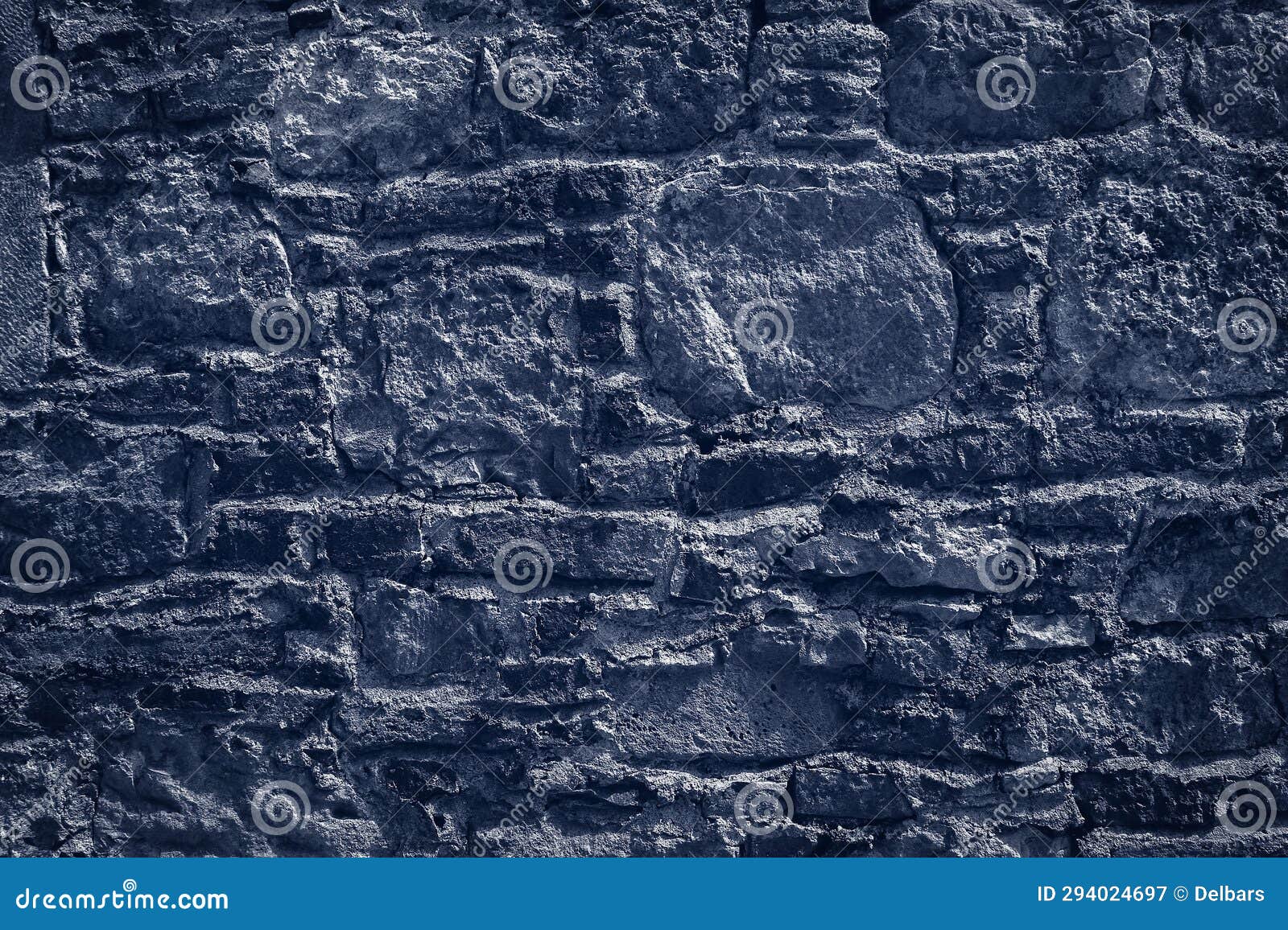 Brick Stone Background in Blue Tone. Stock Image - Image of texture ...