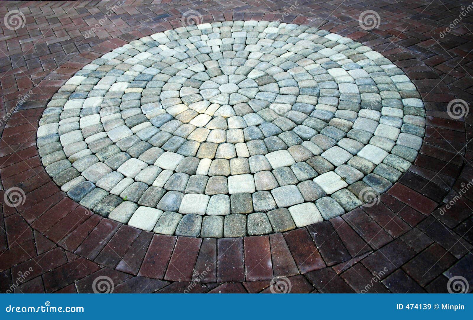 Brick and Stone Circular Walkway Stock Image - Image of stone, brick ...