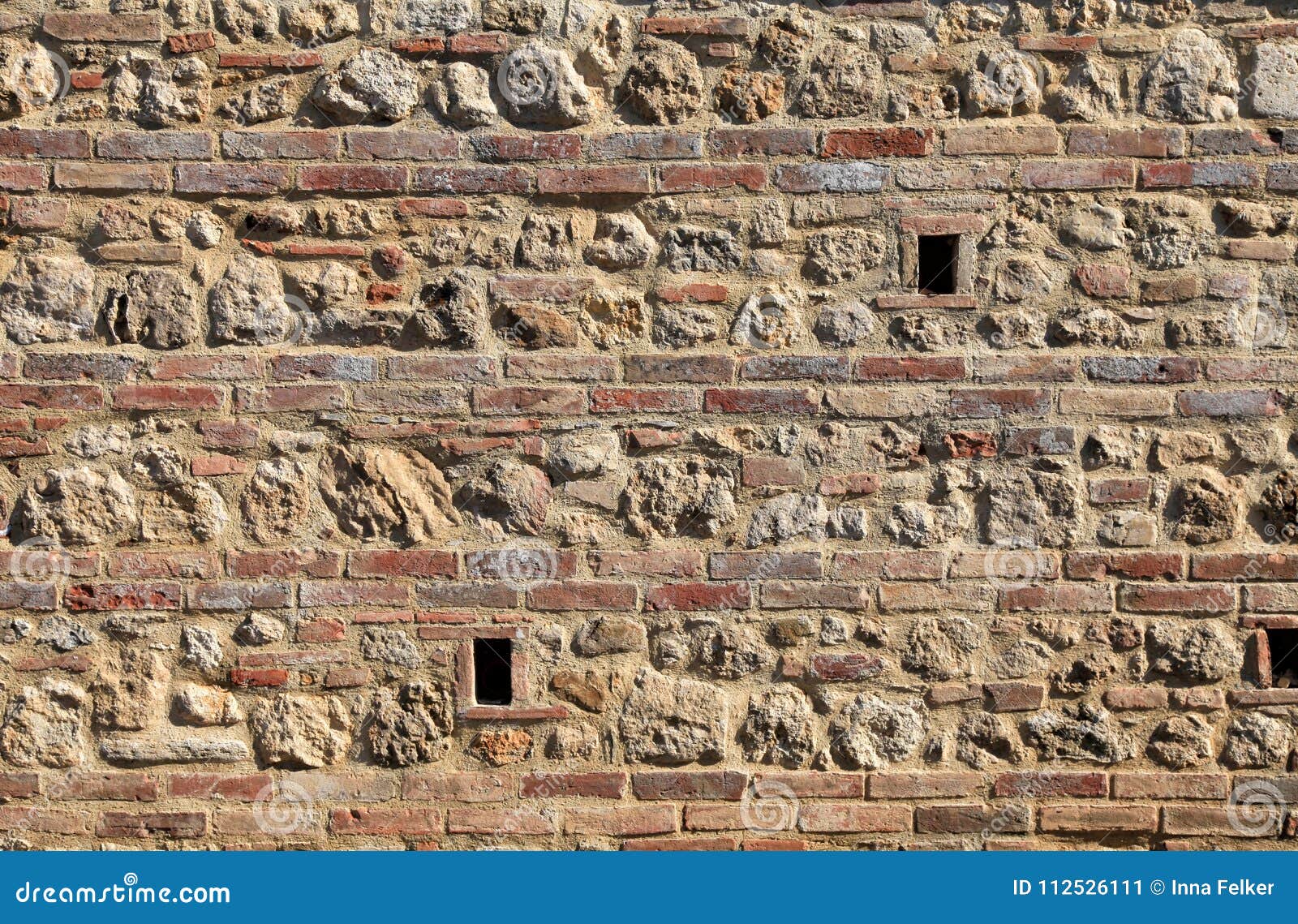Brick and Stone Medieval Wall Textured Background Stock Image - Image ...