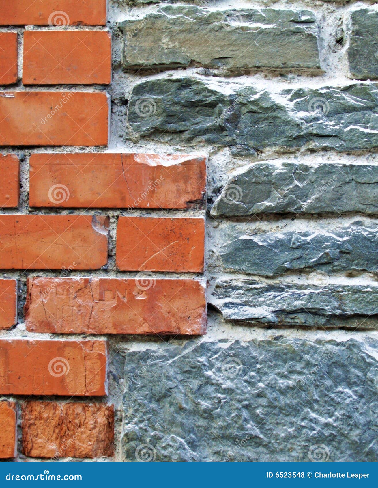 Brick and stone Wall stock photo. Image of details, texture - 6523548