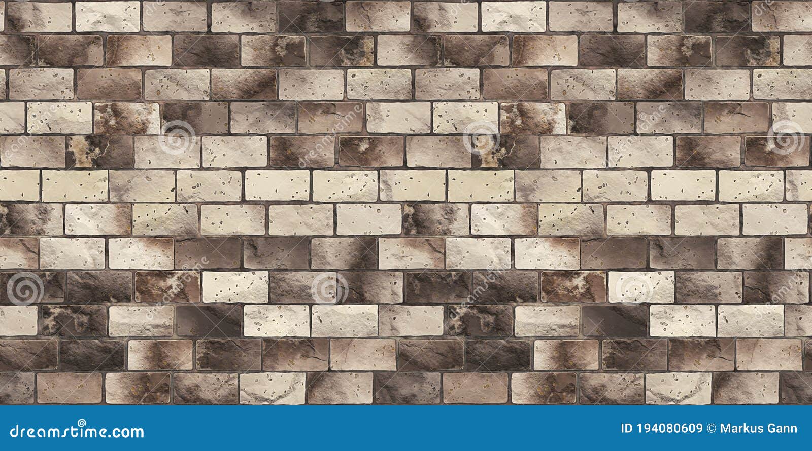 Brick Stone Wall Banner Background Seamless Texture Stock Image - Image ...
