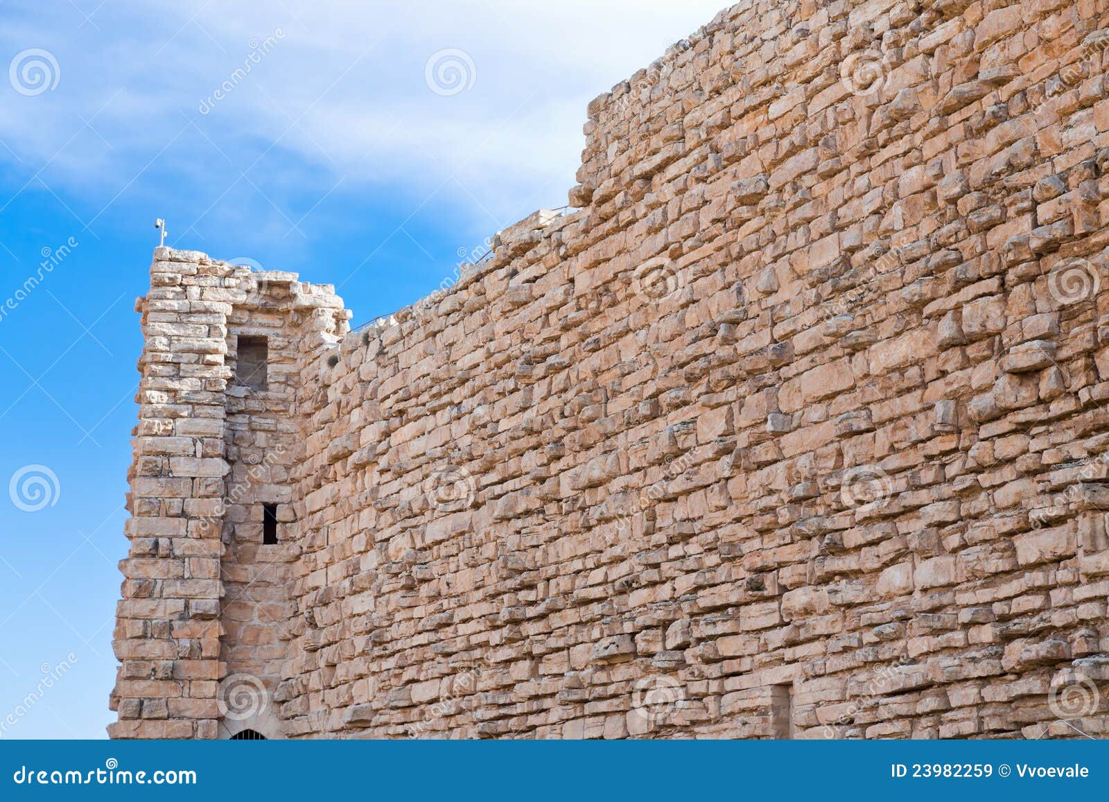 Brick Stone Wall of Kerak Castle, Jordan Stock Image - Image of fort ...