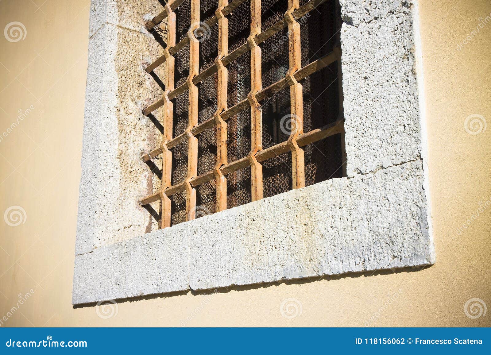 Rusty Grating Around The Football Field Opposite The Rusty Gate Stock ...