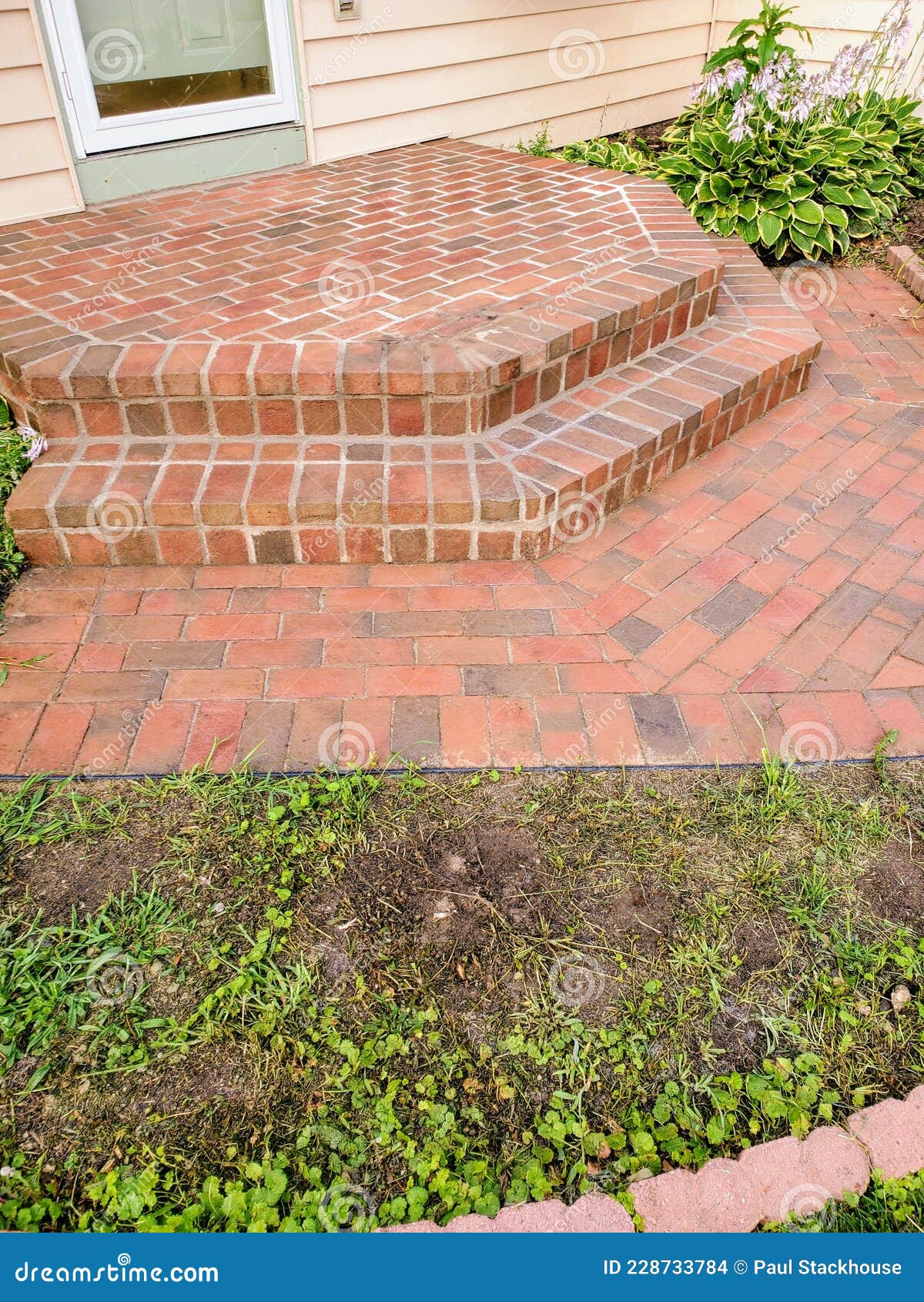 Brick Stoop makeover stock photo. Image of asphalt, backyard - 228733784