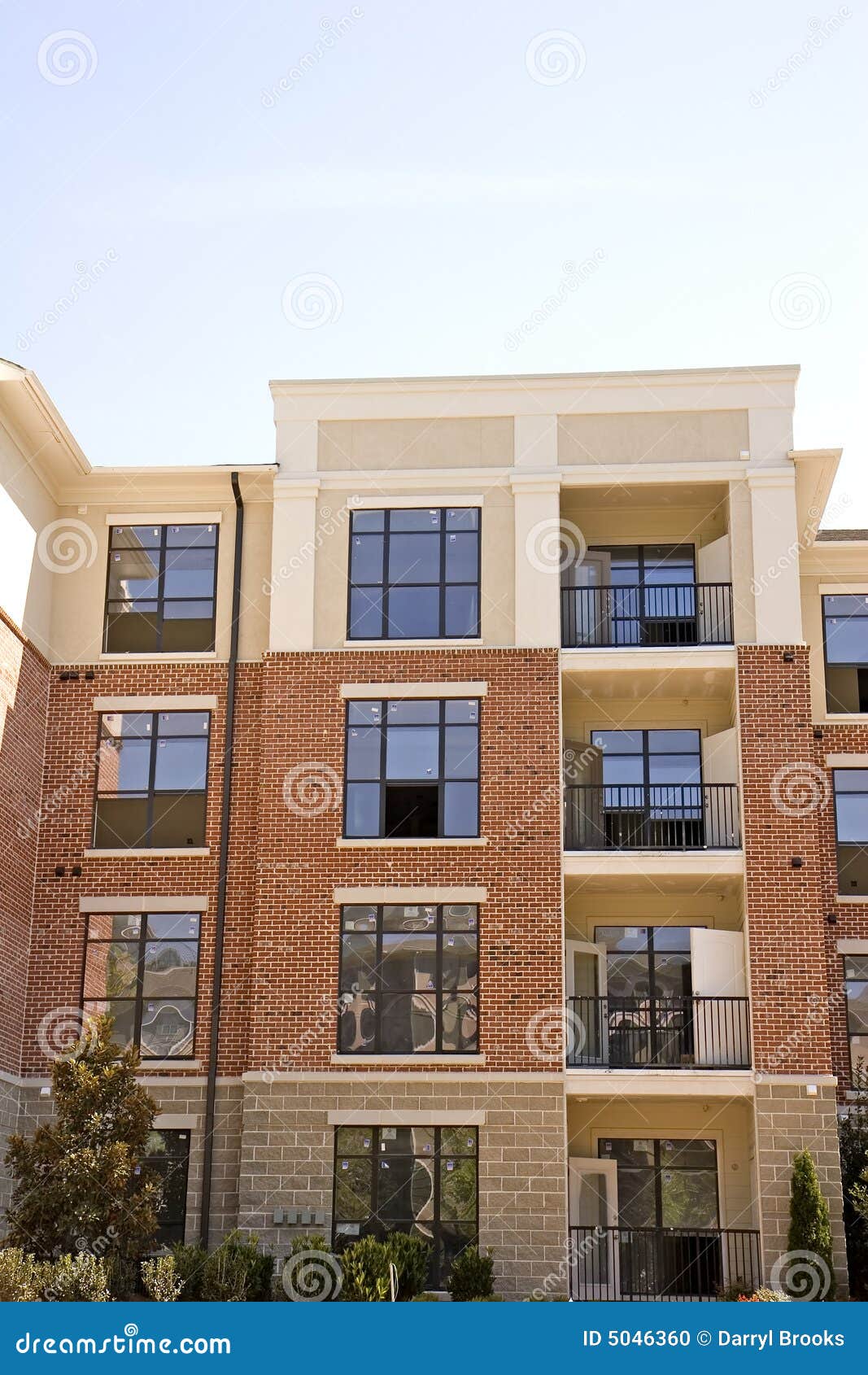 Brick and Stucco Apartments Stock Photo - Image of living, condominium ...