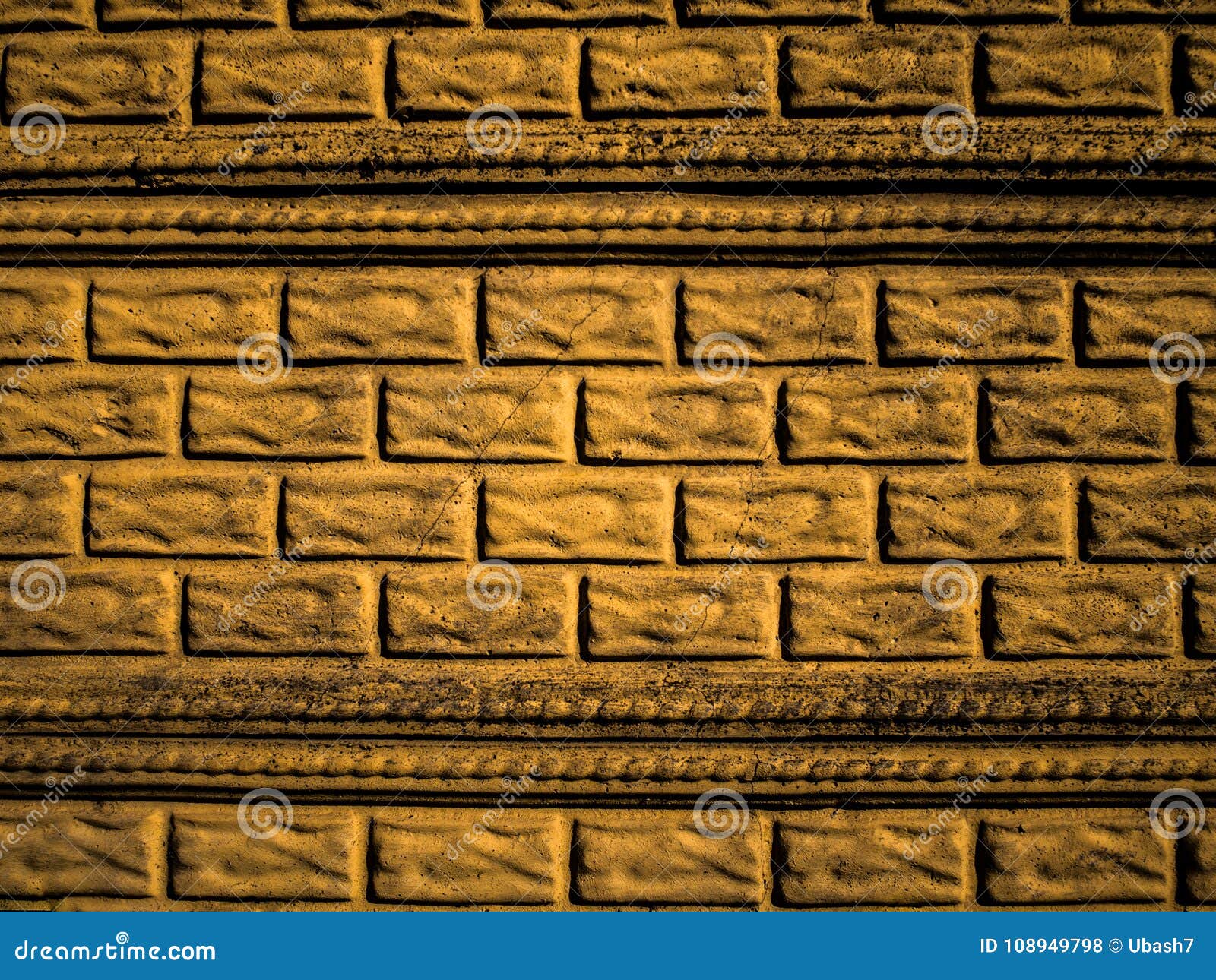 Facade with Extruded Bricks and Moldings. Exterior Texture. Stock Photo ...