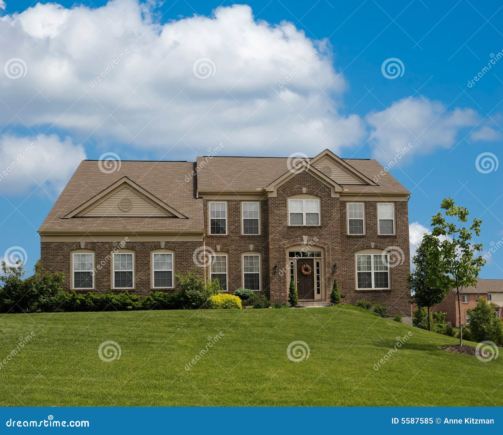 Brick Suburban Home stock image. Image of suburban, building - 5587585