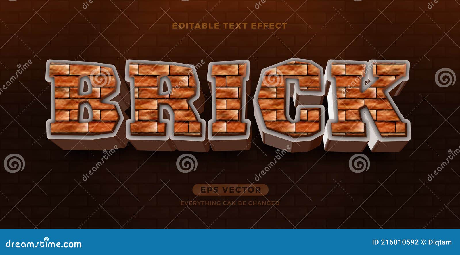 Brick text effect stock vector. Illustration of tile - 216010592