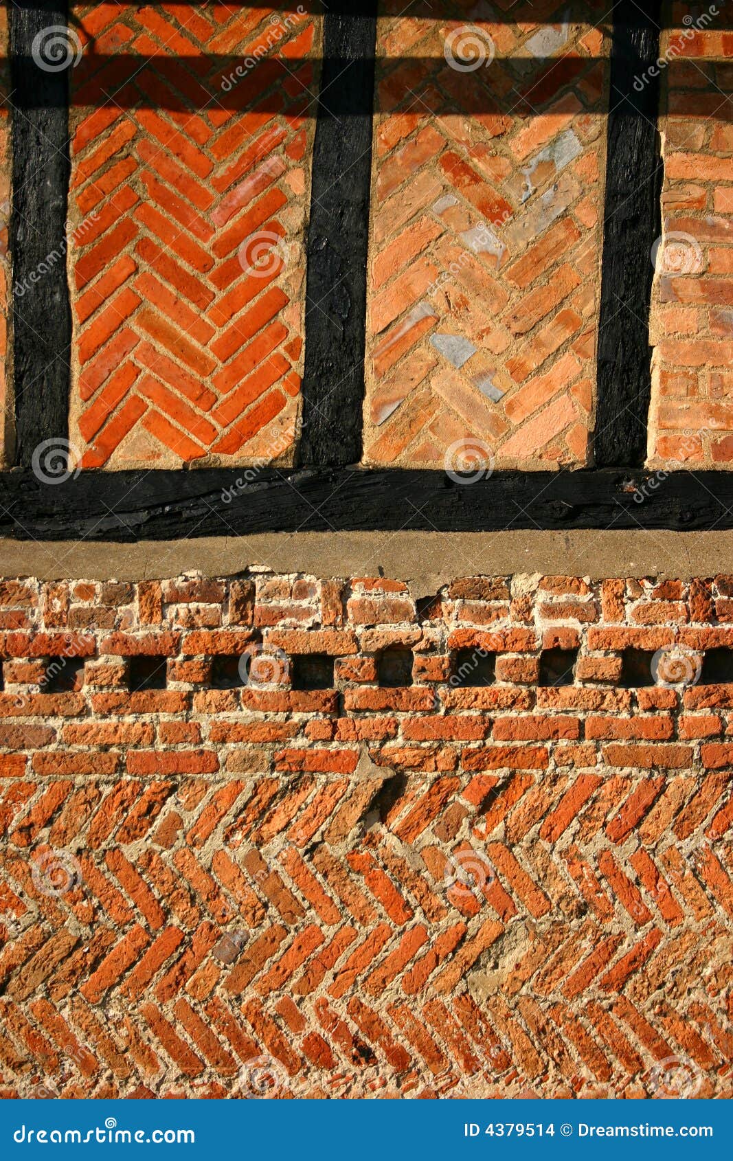 Brick and timber detail stock photo. Image of inlay, inlaid - 4379514