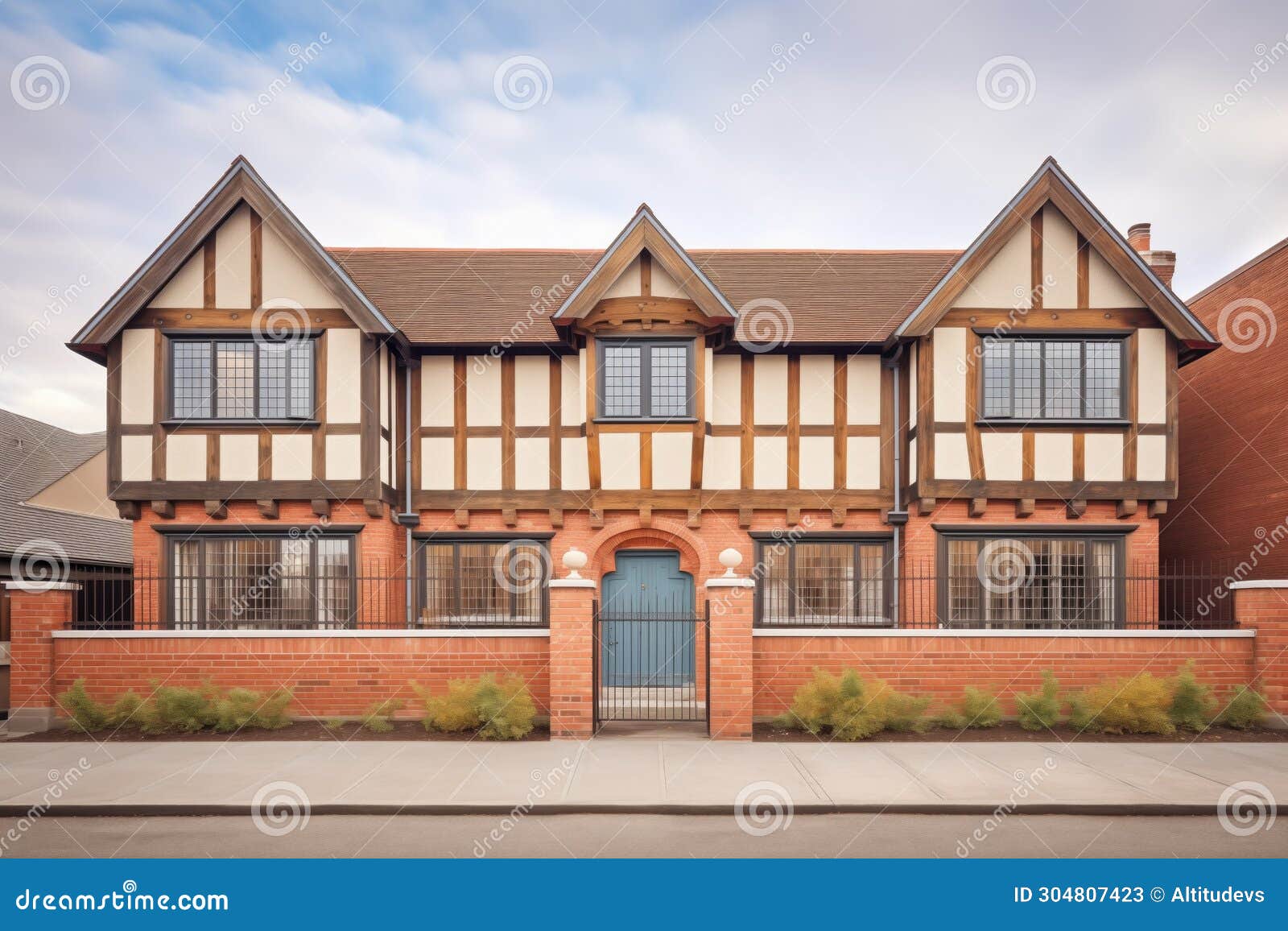 Brick and Timber Facade of Tudor Residence Stock Image - Image of ...