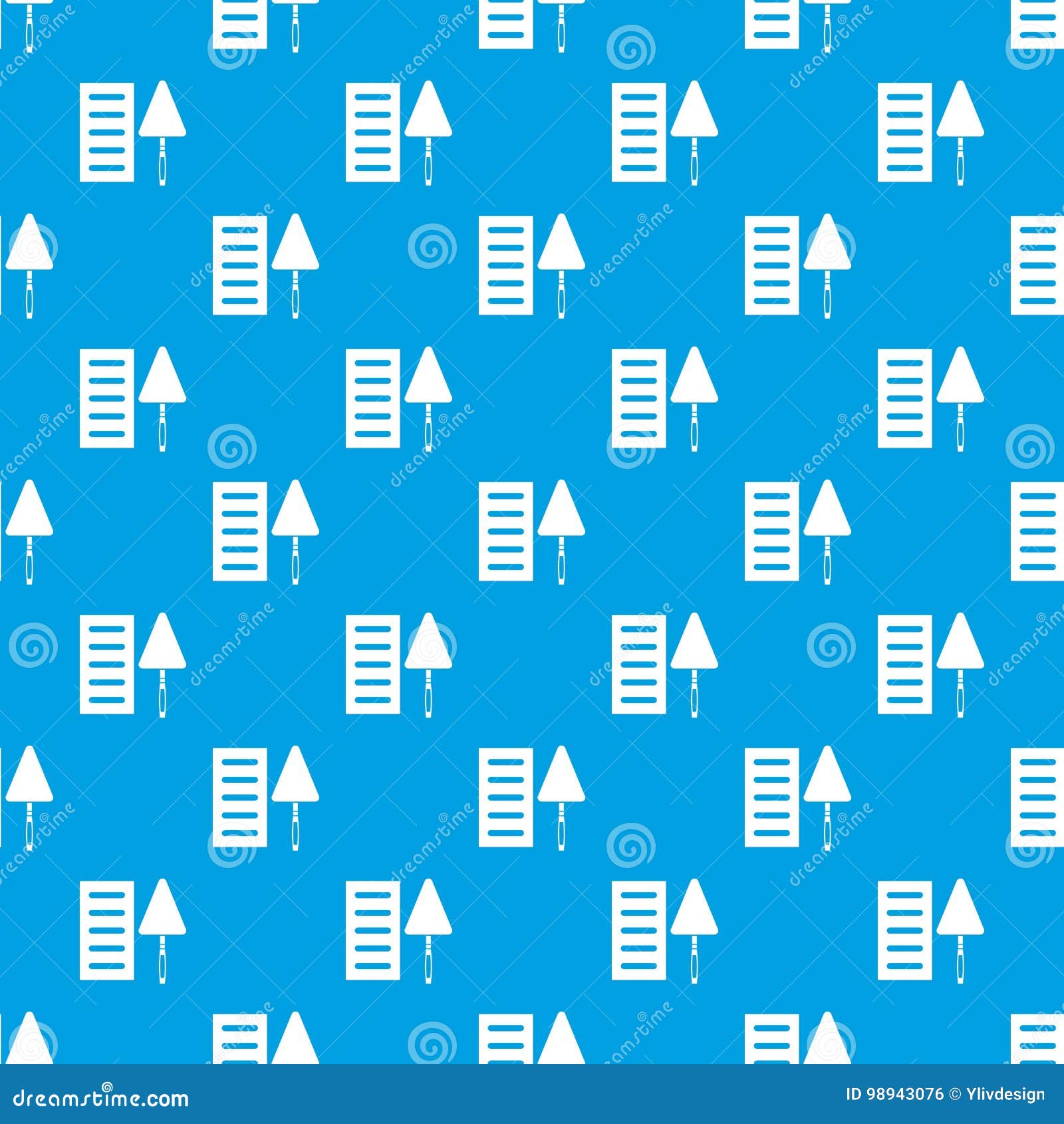 Brick and Trowel Pattern Seamless Blue Stock Vector - Illustration of ...
